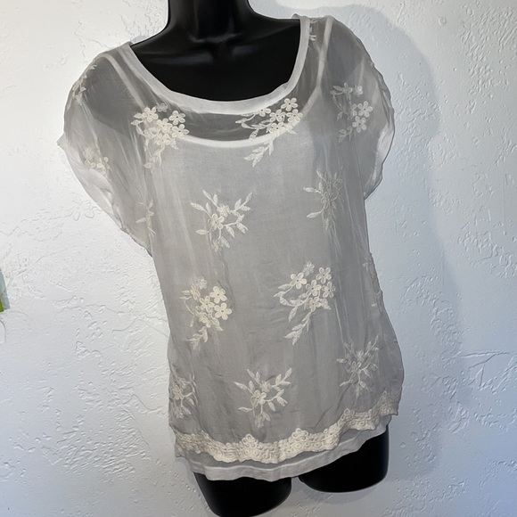 Angela Moda | Tops | Angela Moda Silk Blend Top With Camisole | Poshmark